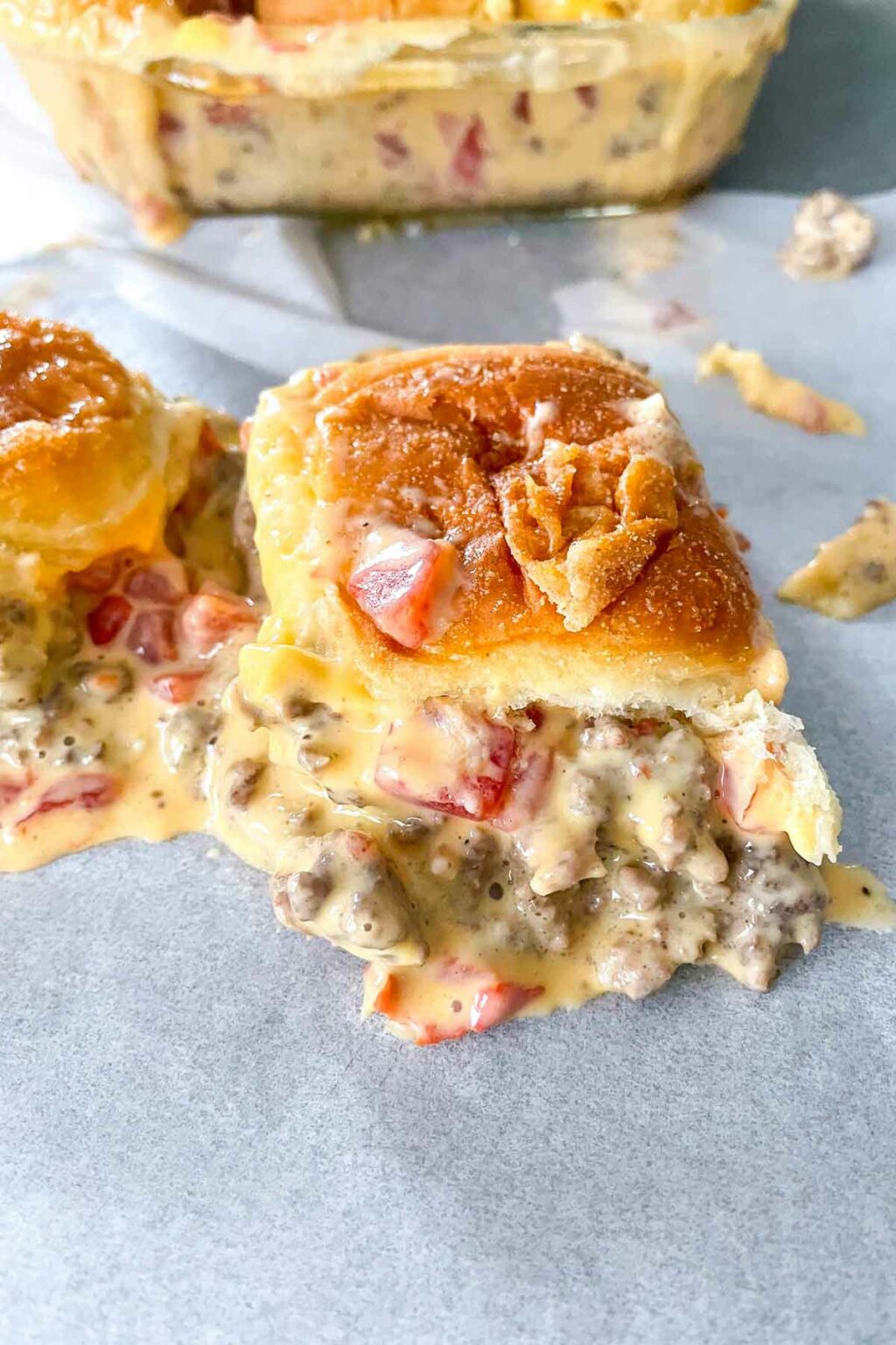 Velveeta Cheeseburger Sliders - Velveeta Dip Sliders