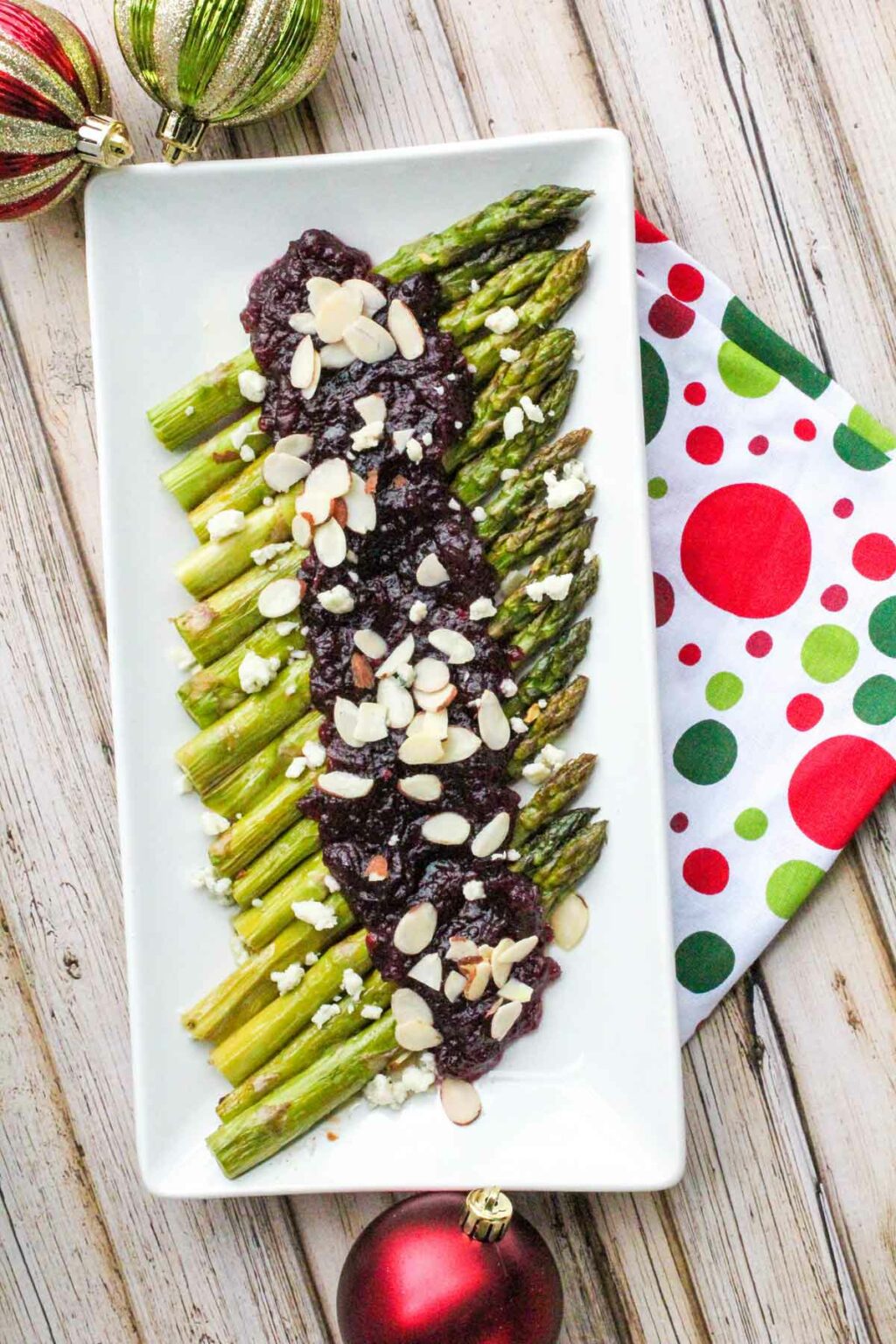 Garlic Roasted Asparagus with Cranberries and Almonds